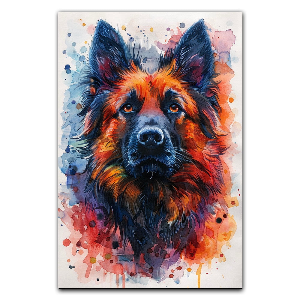 Colorful Belgian Sheepdog Wall Art Abstract Dog Posters Animal Canvas ...