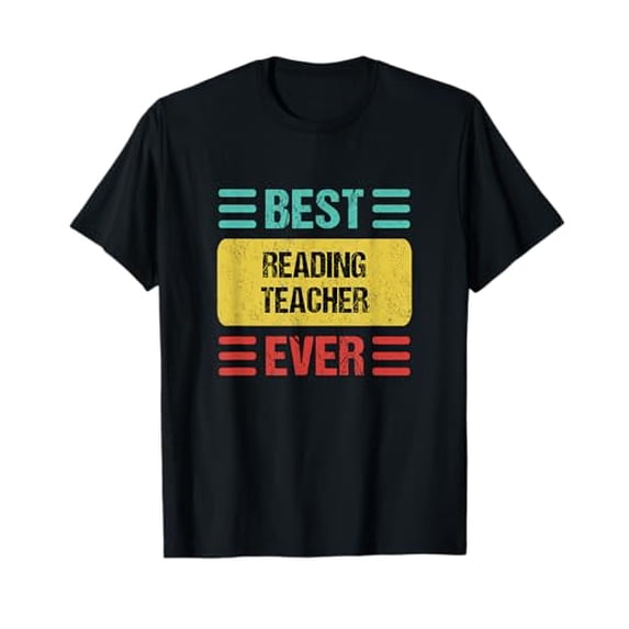 Colorful Best Reading Teacher Ever T-Shirt for Inspirational Classroom ...