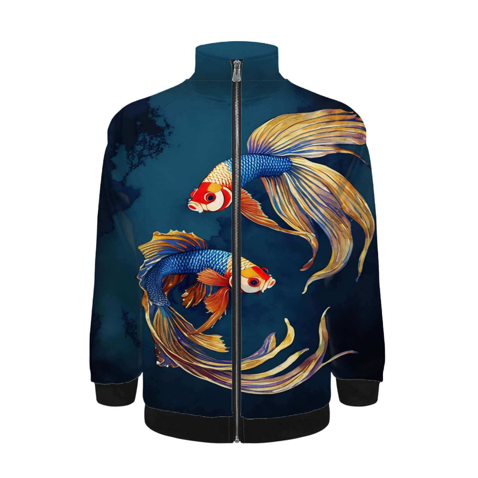 Colorful Betta Fish Art Jacket Men's Street Cool Long Sleeves Coat ...