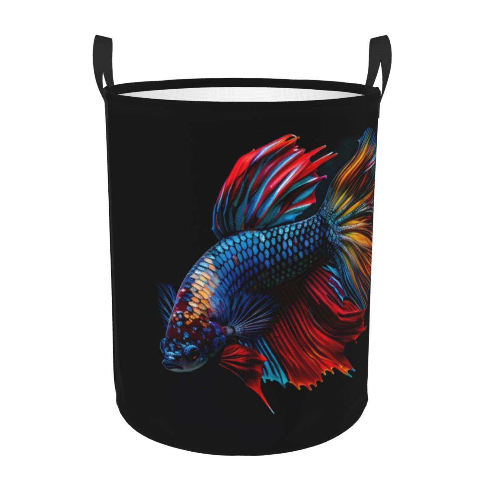 Colorful Betta Fish Laundry Basket with Handles - Freestanding Laundry ...