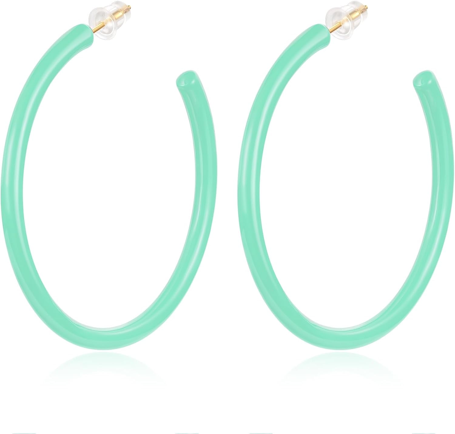 Colorful Big Hoop Earrings for Women, 80s Retro Neon Color Lightweight ...