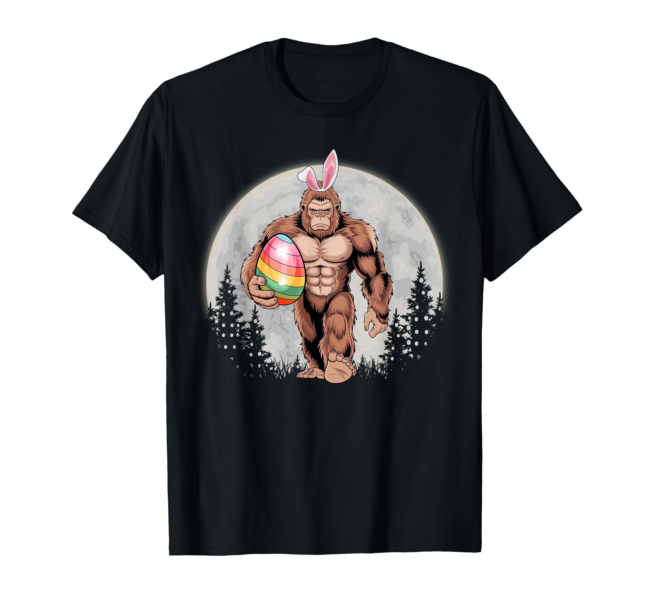 Colorful Bigfoot Bunny Easter Eggs T-Shirt for Fun Holiday Celebrations ...