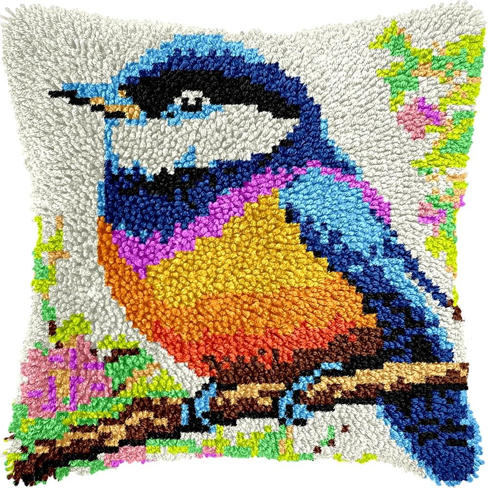 Colorful Bird Latch Hook Pillow Kits DIY Pillowcase Cushion Cover ...