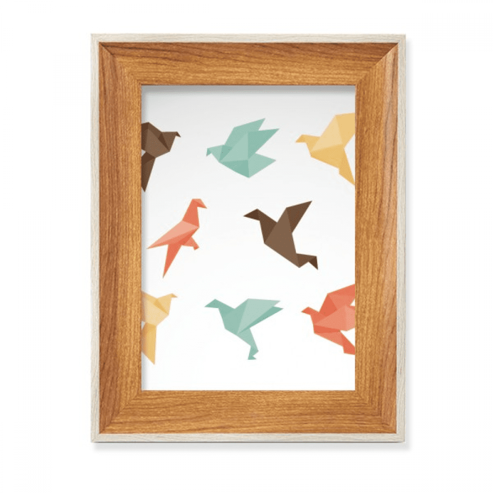 Colorful Bird Origa Pattern Desktop Wooden Photo Frame Display Picture ...