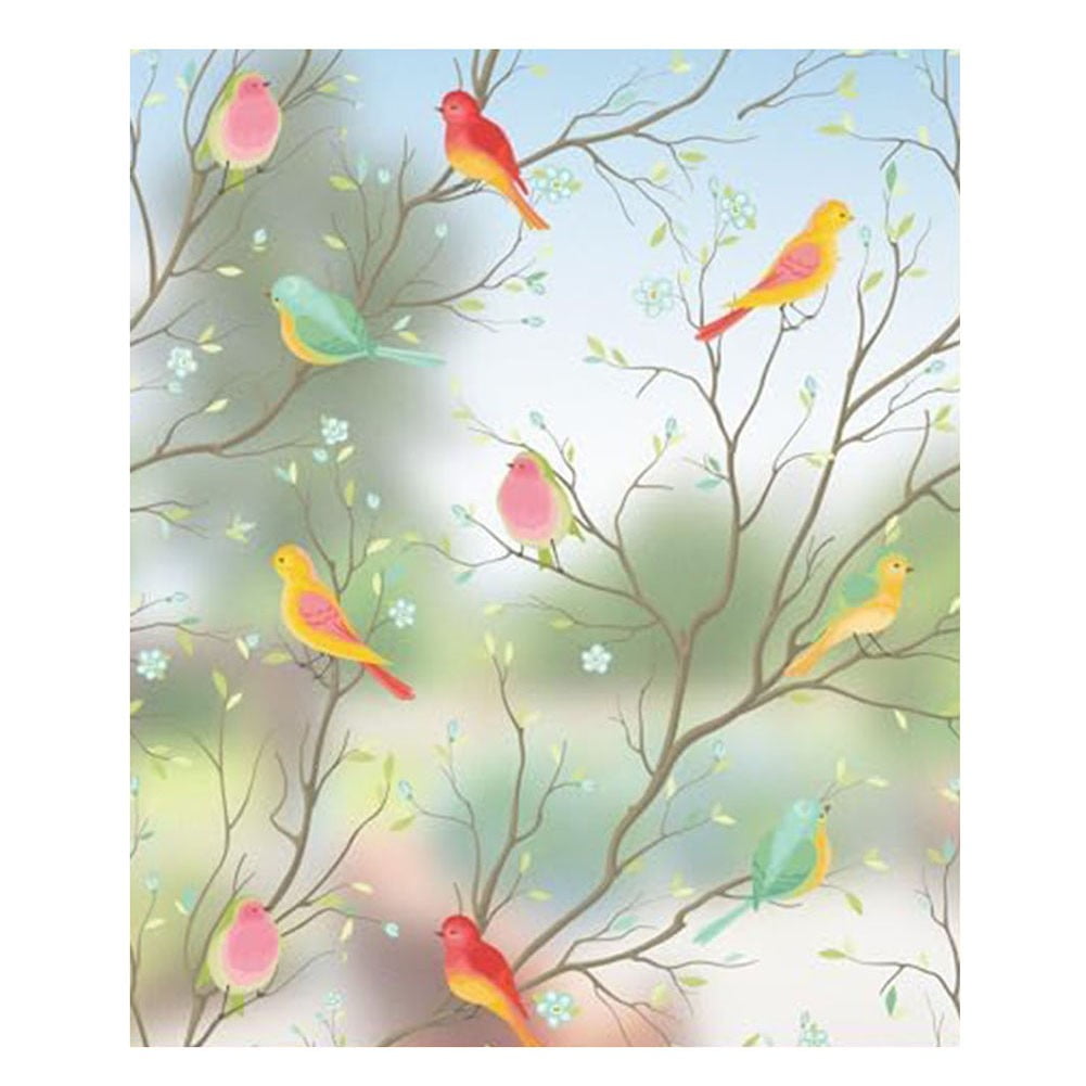 Colorful Bird Static Cling Privacy Window Film - Easy Install & UV for ...