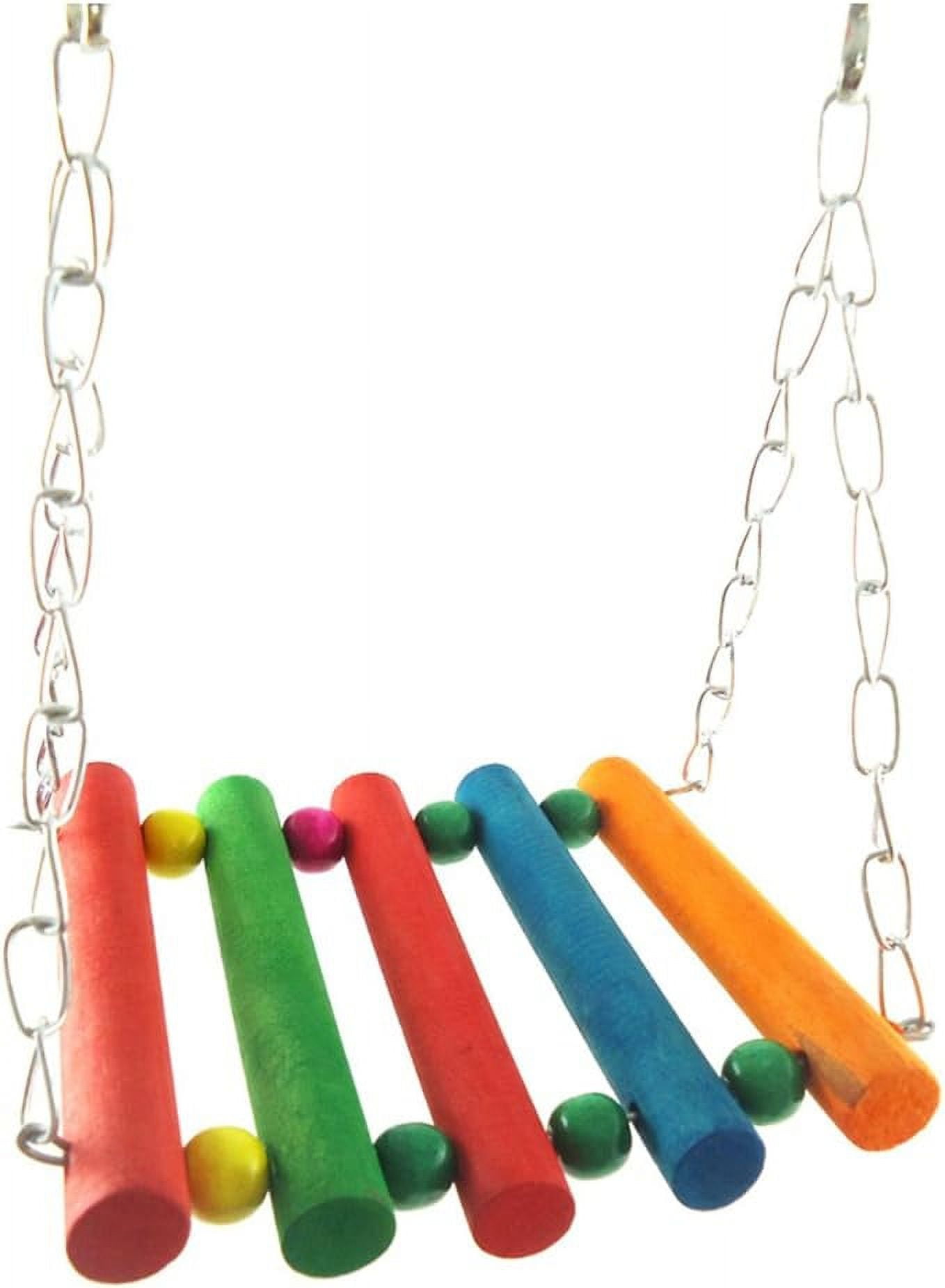 Colorful Bird Swing Standing Perch Toys Wooden Hammock Hanging Perch ...