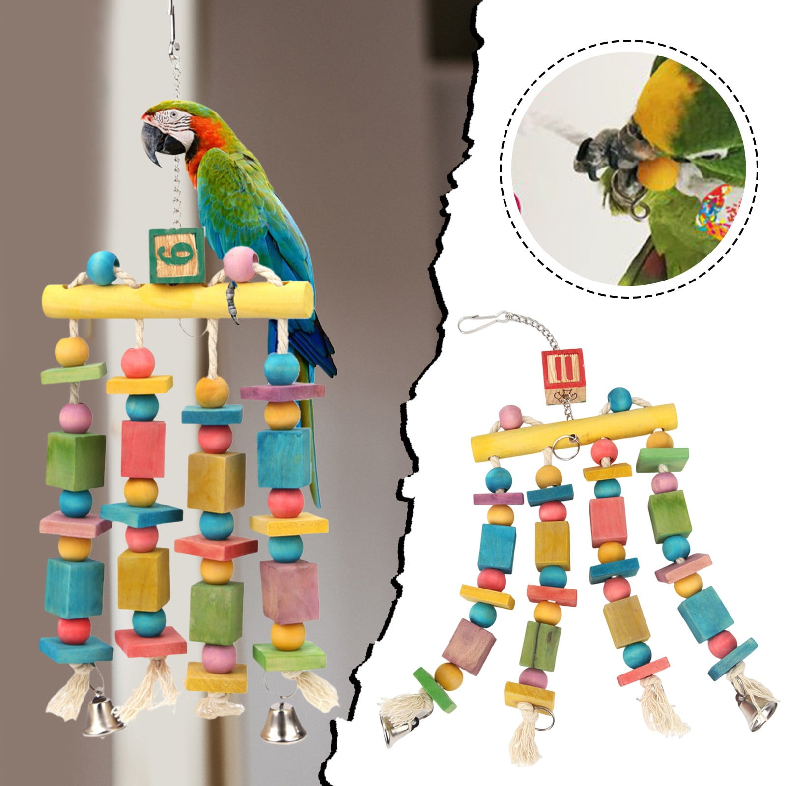 Colorful Bird Toys For Parrot Chewing Toys African Grey Parrot Birds ...