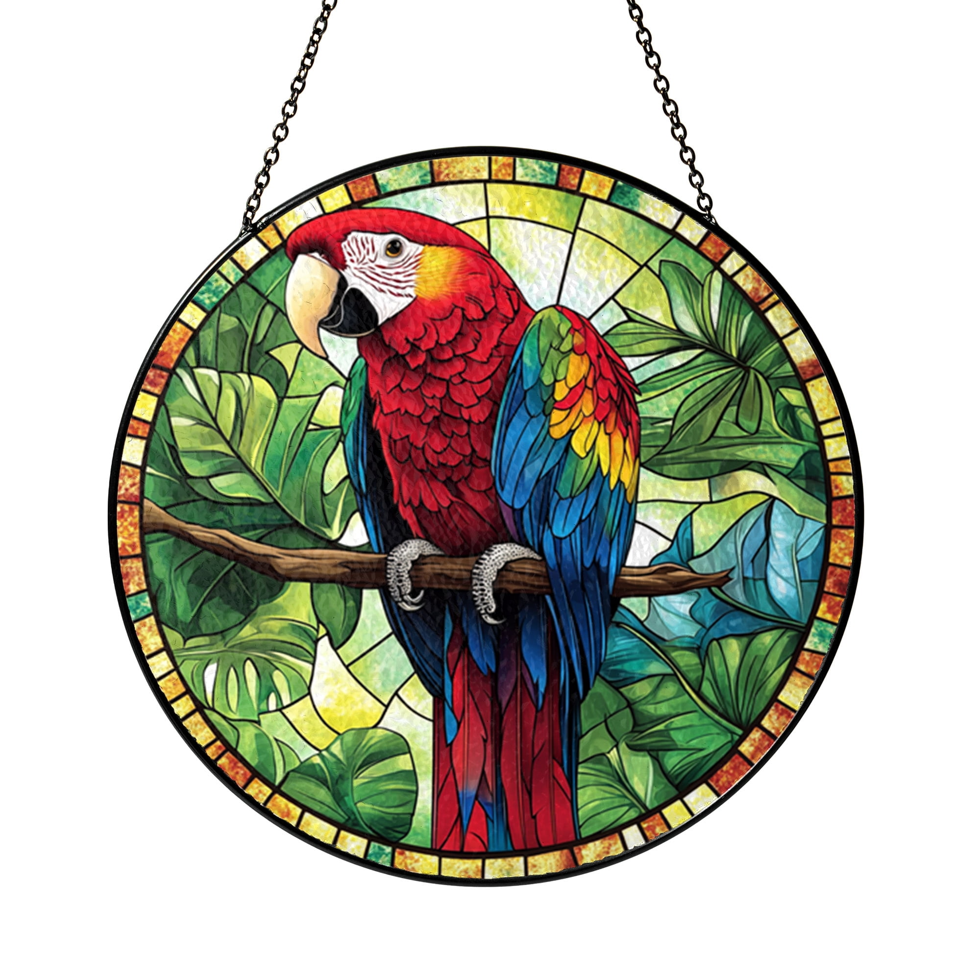 Colorful Bird Window Art – Stained Glass Style Tropical Decor - Walmart.com