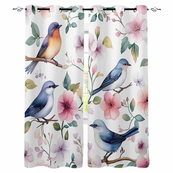 Colorful Birds Blackout Curtains for Bedroom/Living Room, Thermal ...