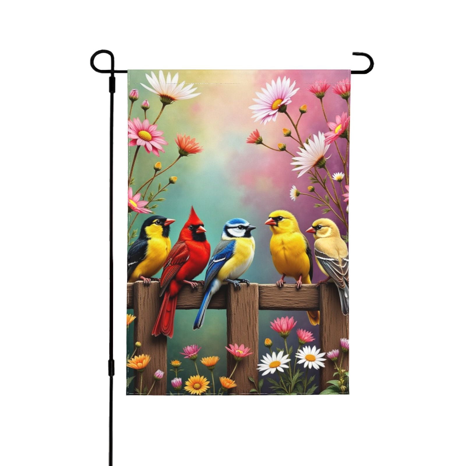 Colorful Birds & Flowers Garden Flag 12x18 Inch Double Sided – Vibrant ...