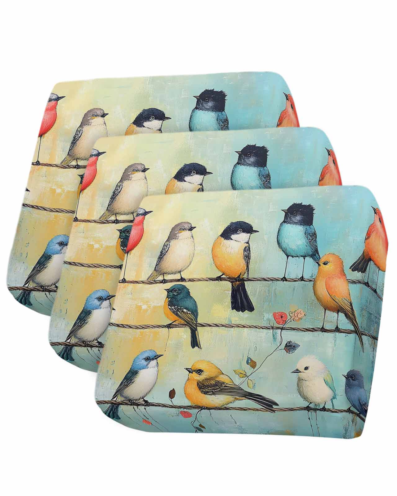 Colorful Birds Sofa Couch Cushion Covers Washable, Removable ...