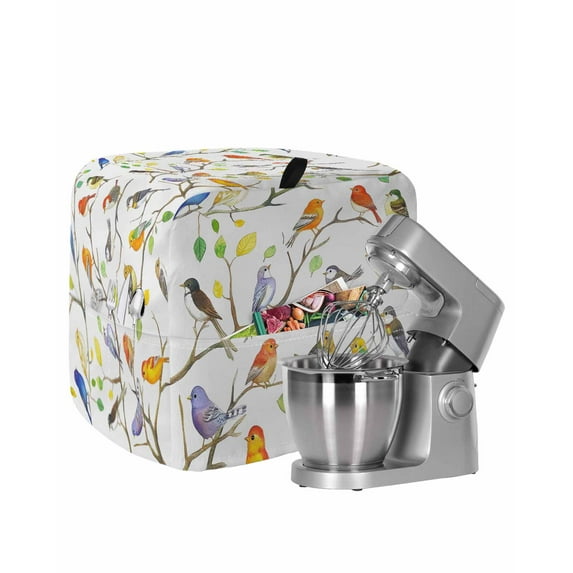 Colorful Birds Stand Mixer Dust Cover with Storage Pocket & Handles ...