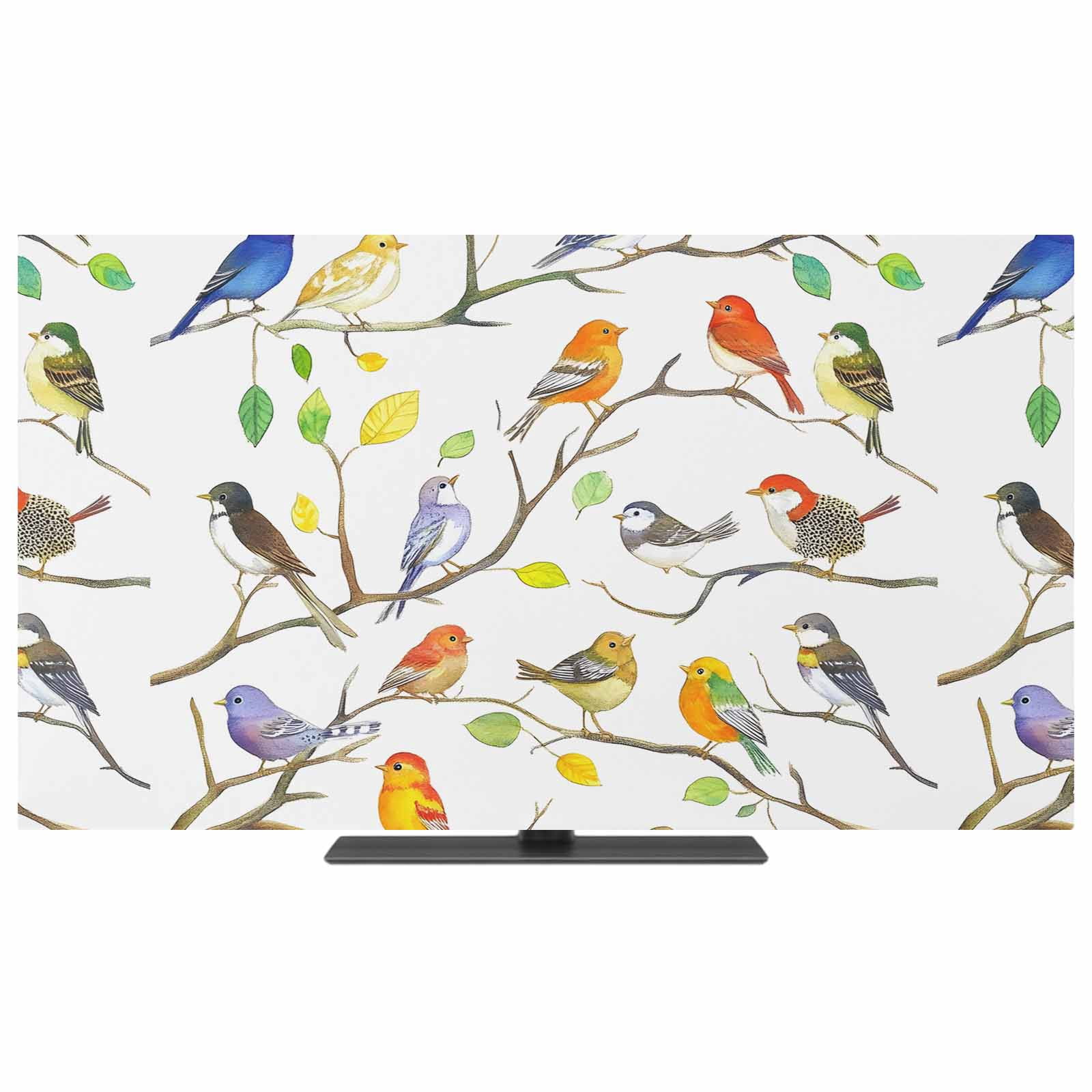 Colorful Birds TV Dust Cover,Stretchable TV Screen Desktop Computer ...