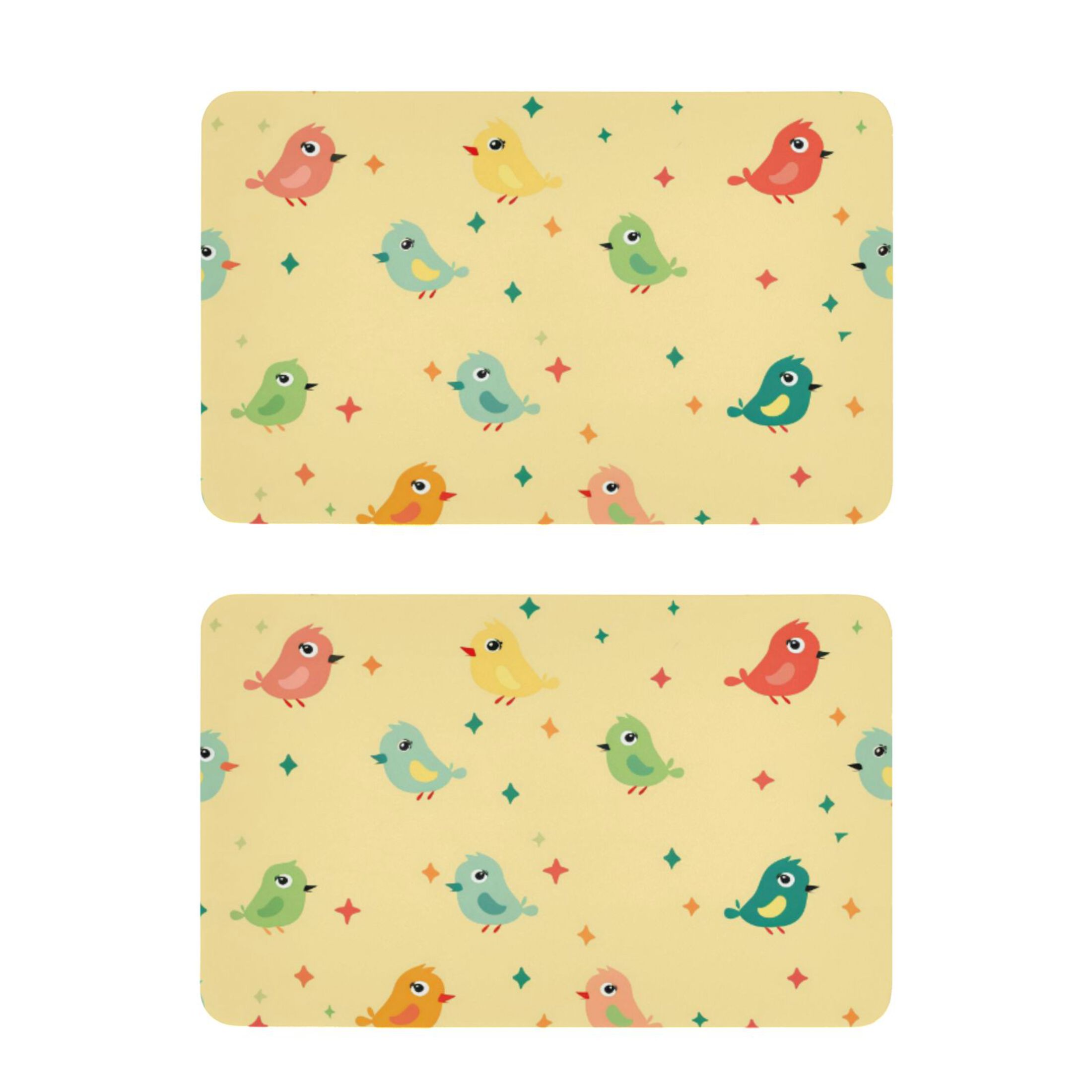 Colorful Birds and Stars Refrigerator Magnet Stickers Square Fridge ...