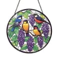 Colorful Birds with Cascading Flowers Stained Glass Suncatcher – Window ...