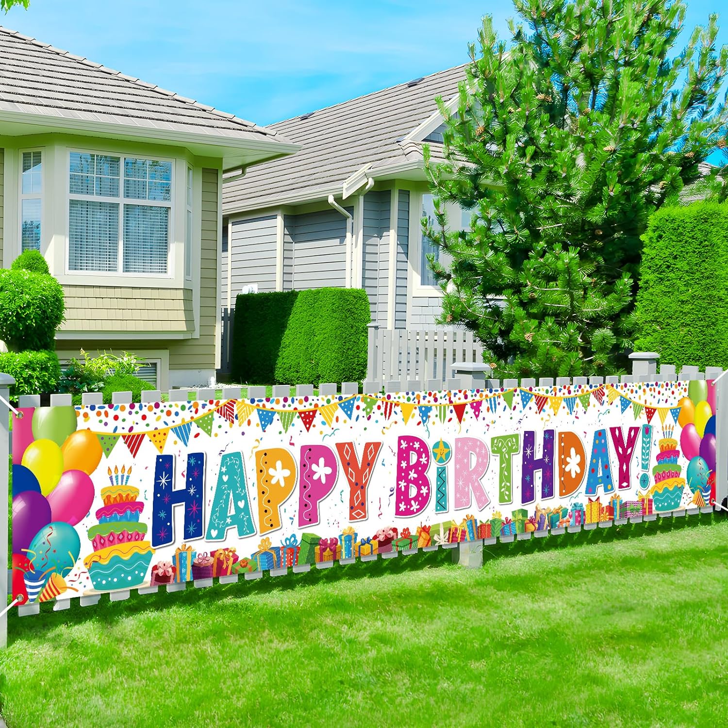 Colorful Birthday Decorations for Kids Rainbow Happy Birthday Yard ...
