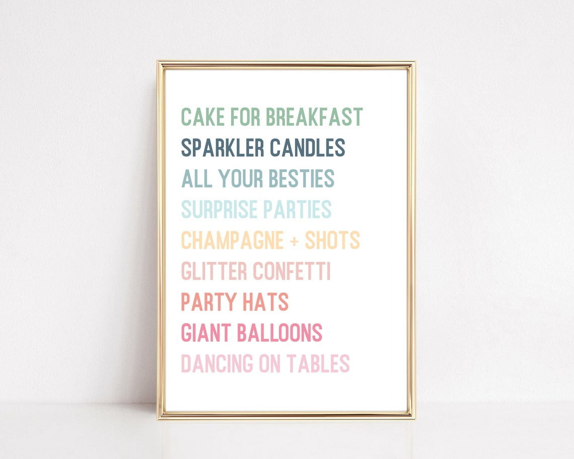 Colorful Birthday Wall Art Cute Birthday Decor Aesthetic Birthday Party ...