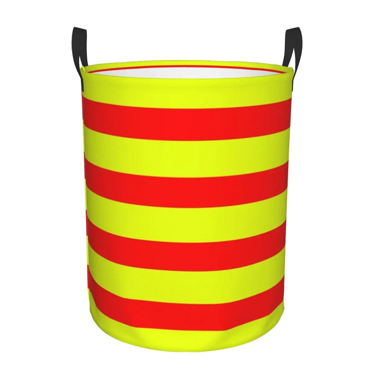 Colorful Black And Green Stripe Laundry Basket Foldable Geometric ...