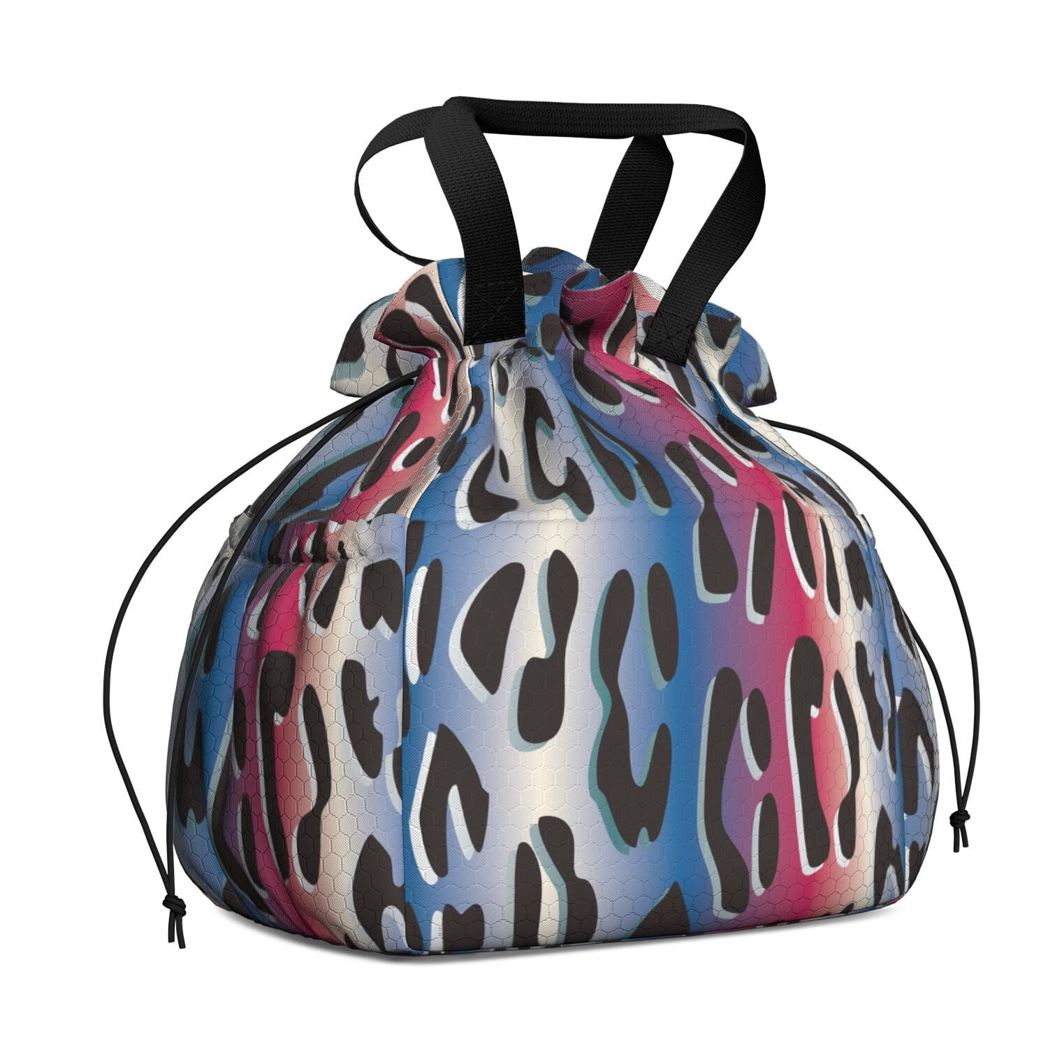 Colorful and Black Of Leopard Print Drawstring Lunch Bag Women ...