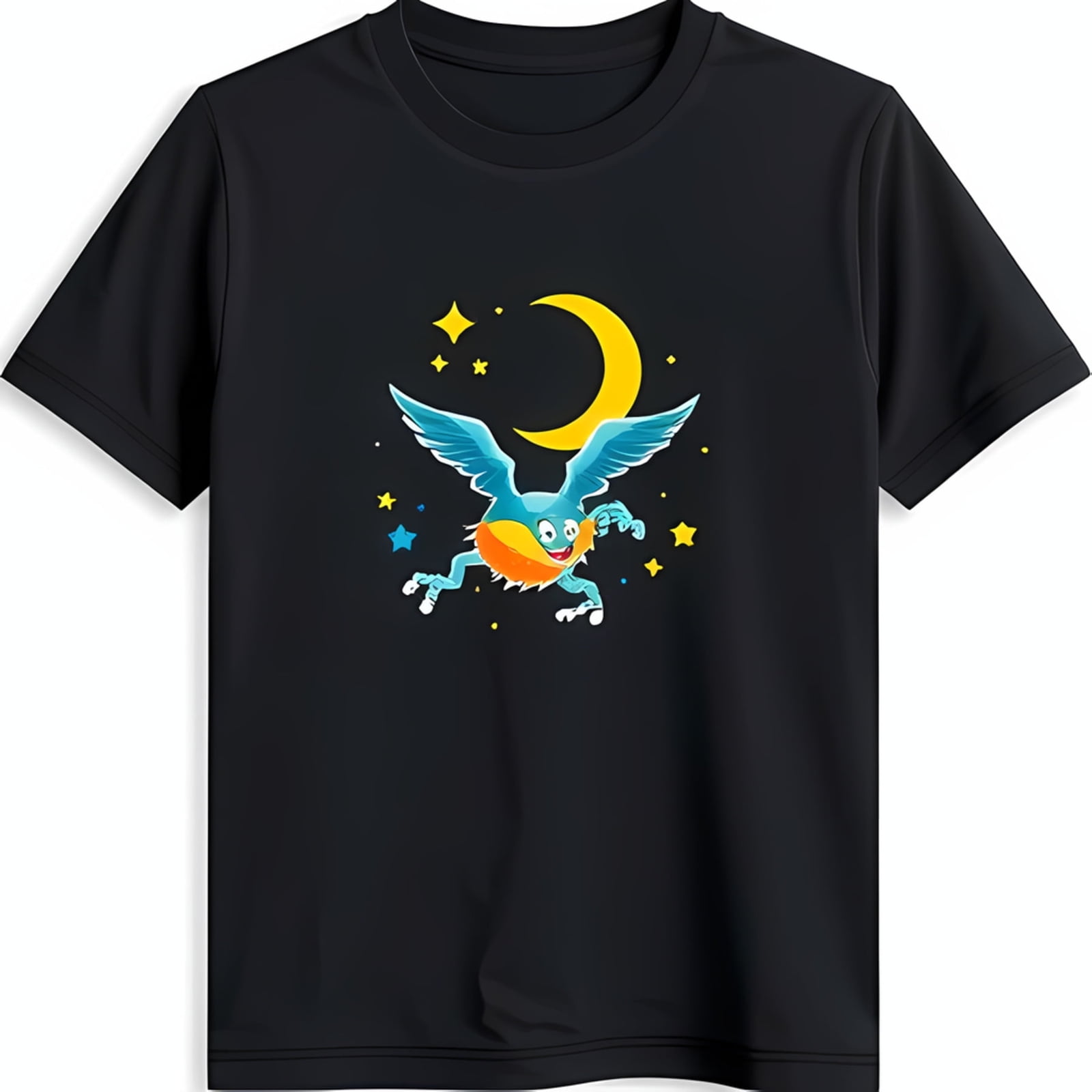 Colorful Black Shirt with Blue Sky & Graphic – Whimsical Flight ...