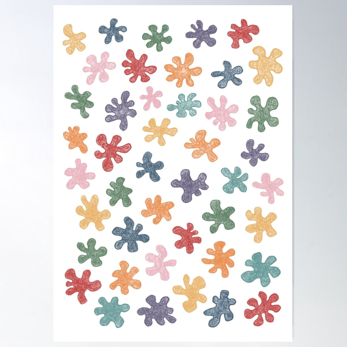 Colorful Blob Shapes Pattern Poster Wall Art, Modern Wall Decor For ...