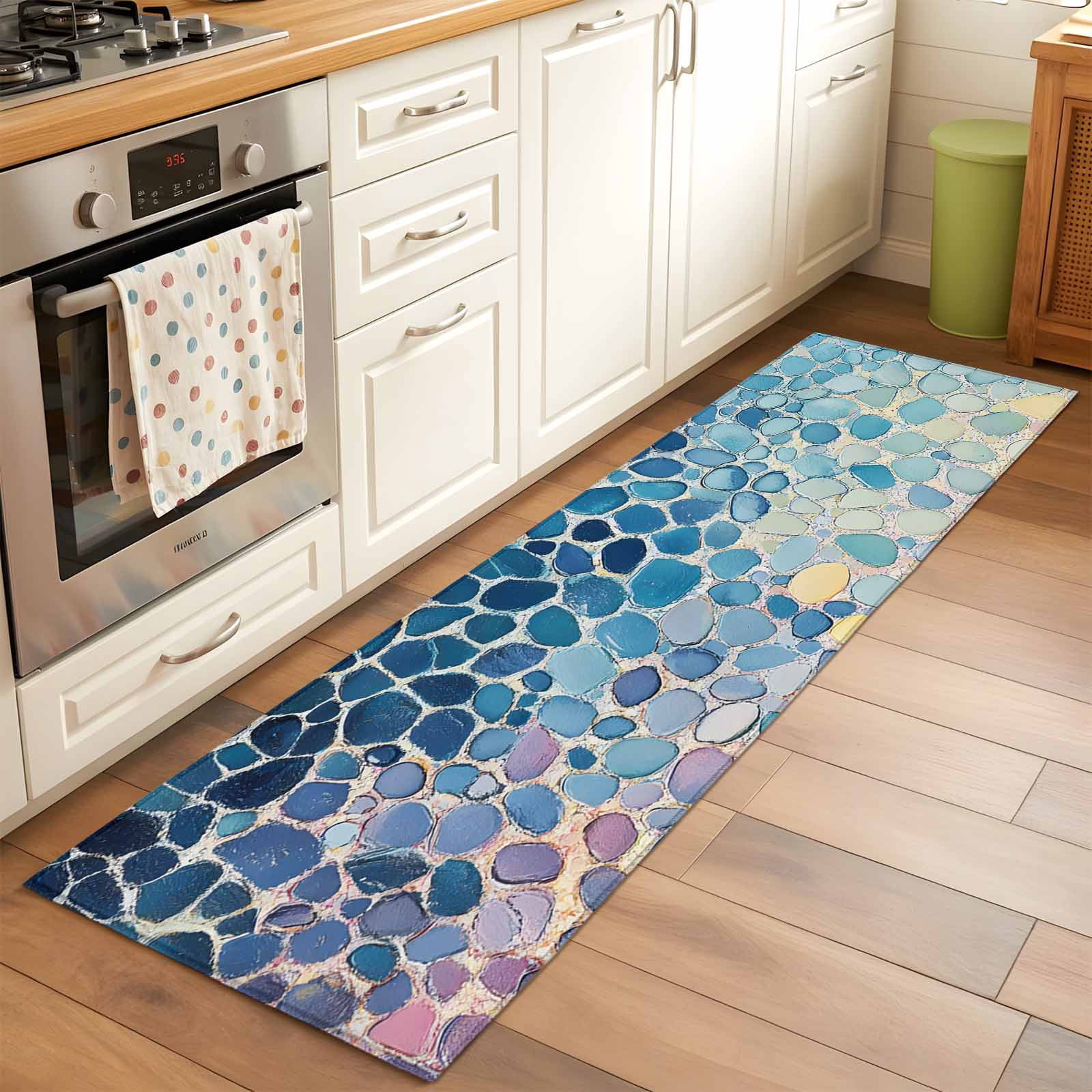 Colorful Block Art Stone Runner Rug for Hallway 2x6ft, Oil Painting ...