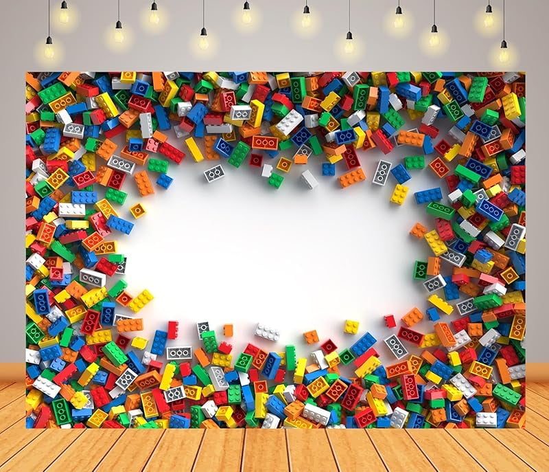 Colorful Blocks Backdrop Kids Building Blocks Theme Birthday Party ...