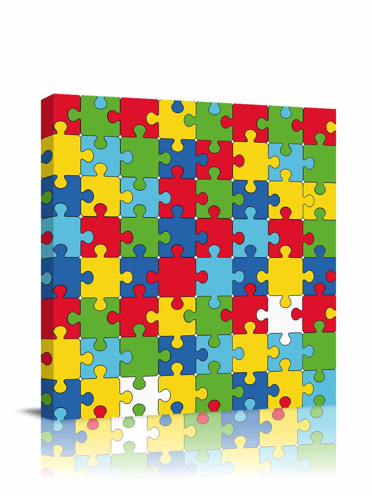 Colorful Blocks Canvas Wall Art, Modern Abstract Art Framed Wall Decor ...