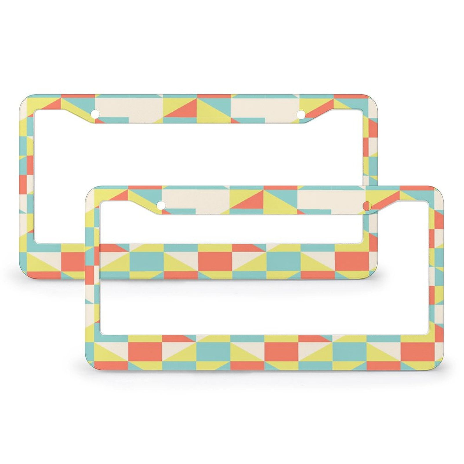Colorful Blocks License Plate Frame Holder - 2 Pack Universal Aluminum ...