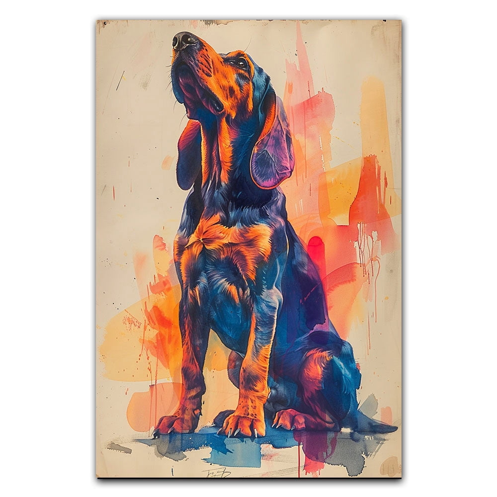 Colorful Bloodhound Wall Art Abstract Dog Posters Animal Canvas ...