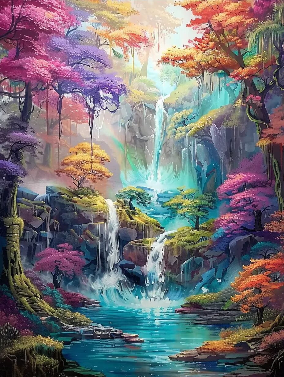 Colorful Blossom Trees Diamond Art Kits for Adults,5D Painting Art ...