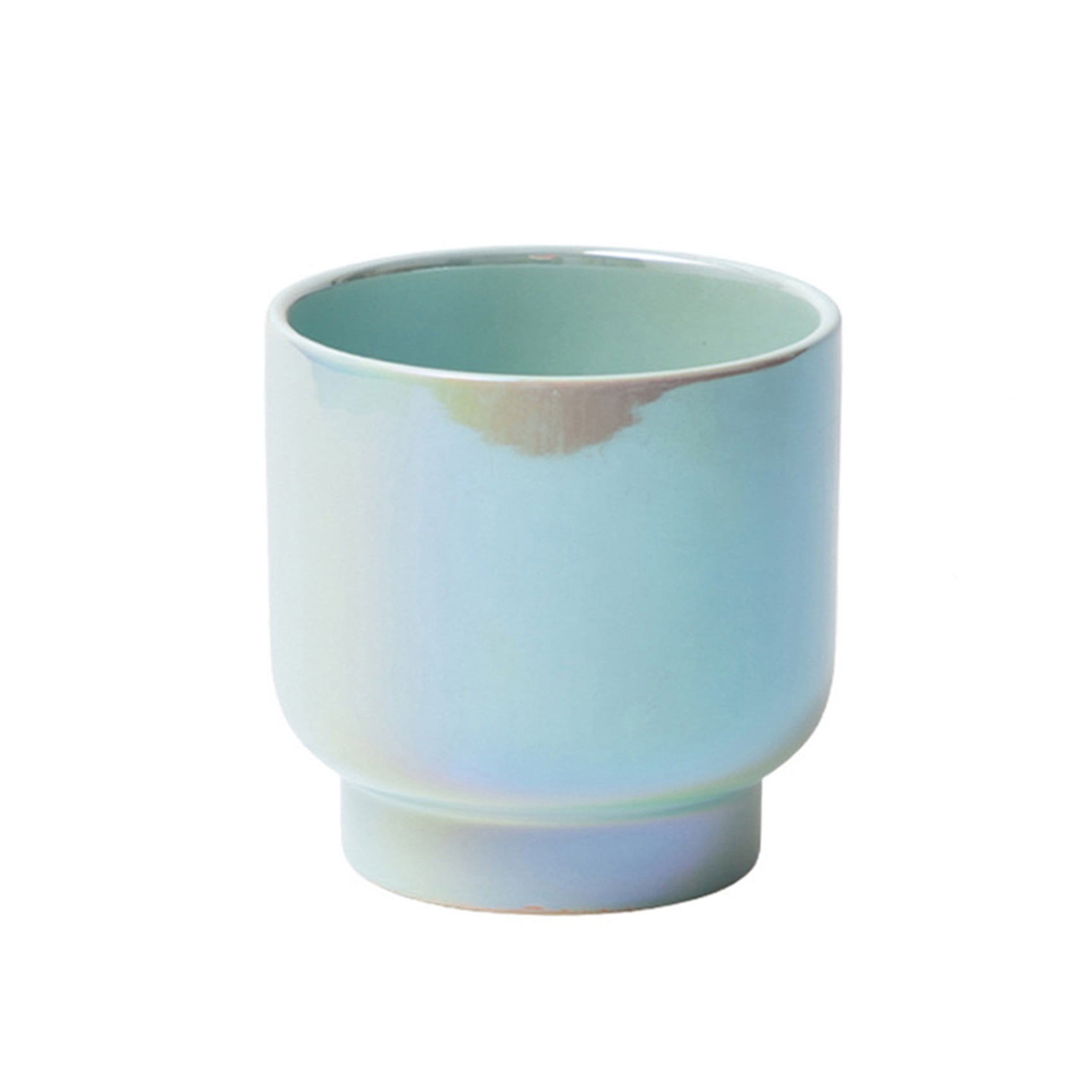 Colorful Blue Ceramic Flower Pots Planters with Drainage Hole Plug for ...