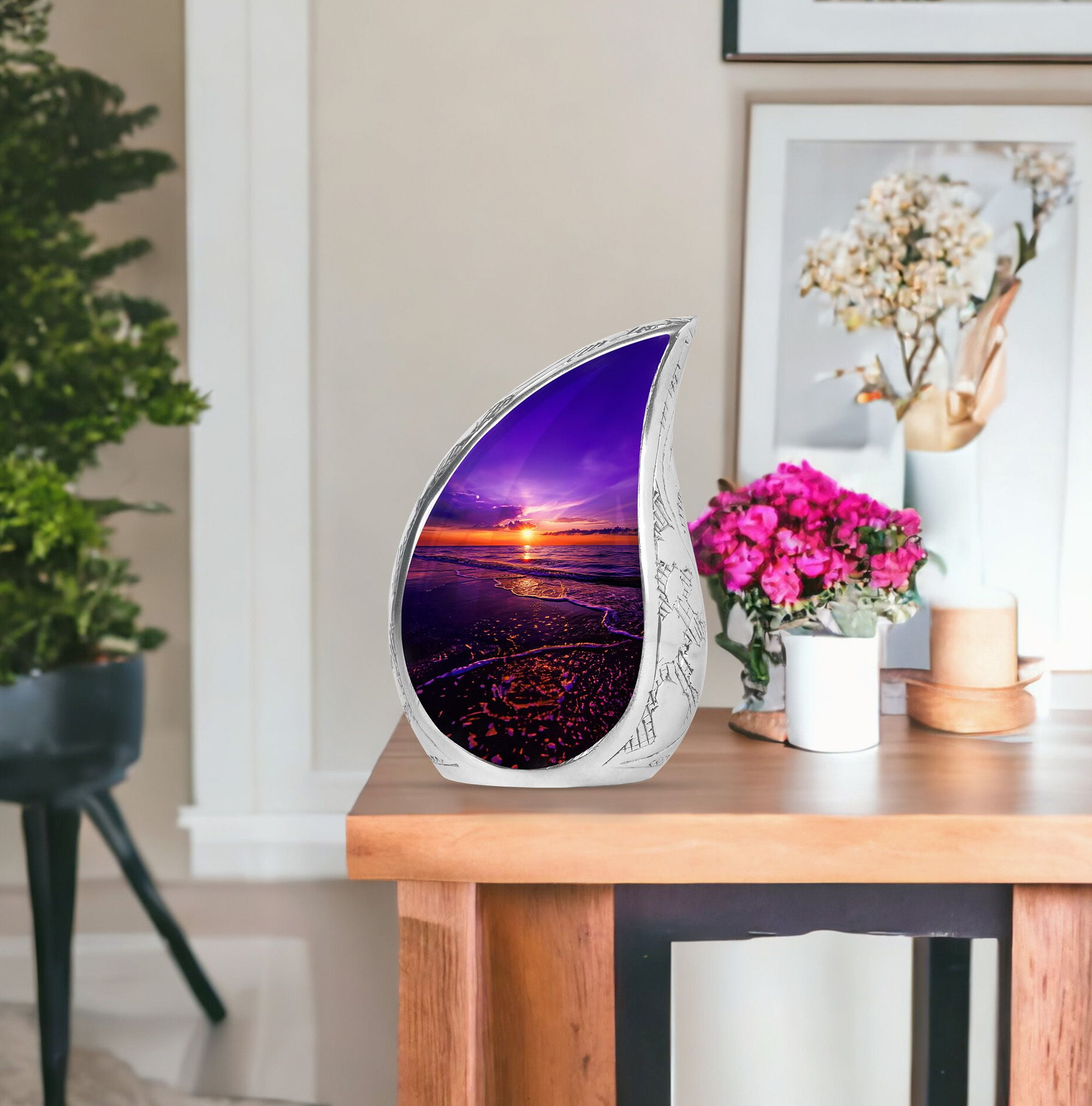 Colorful Blue Ocean Waves Large Funeral Urn For Ashes Adult Male ...