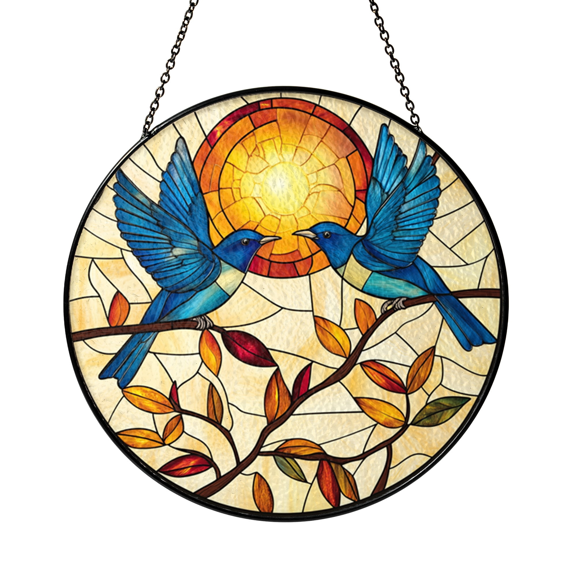 Colorful Bluebird Window Suncatcher – Decorative Glass Style Art ...