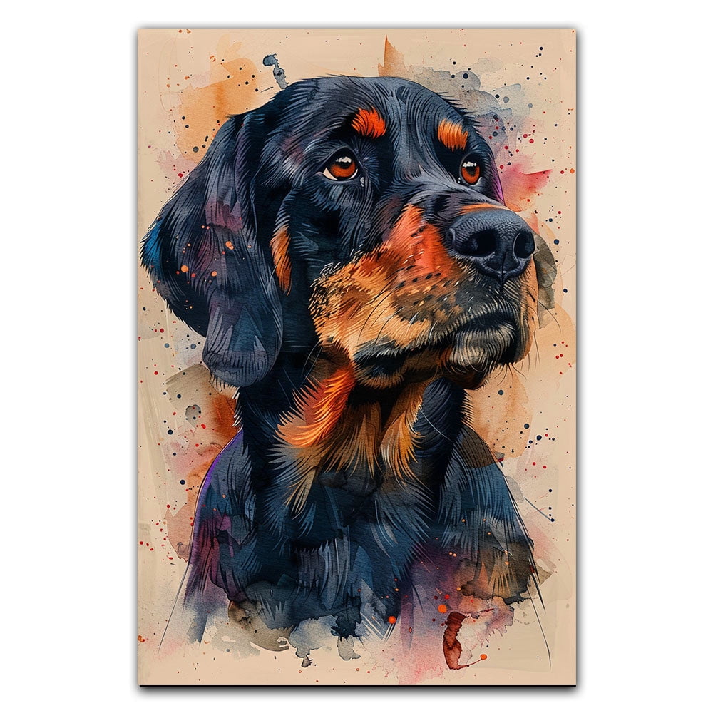 Colorful Bluetick Coonhound Wall Art Abstract Dog Posters Animal Canvas ...