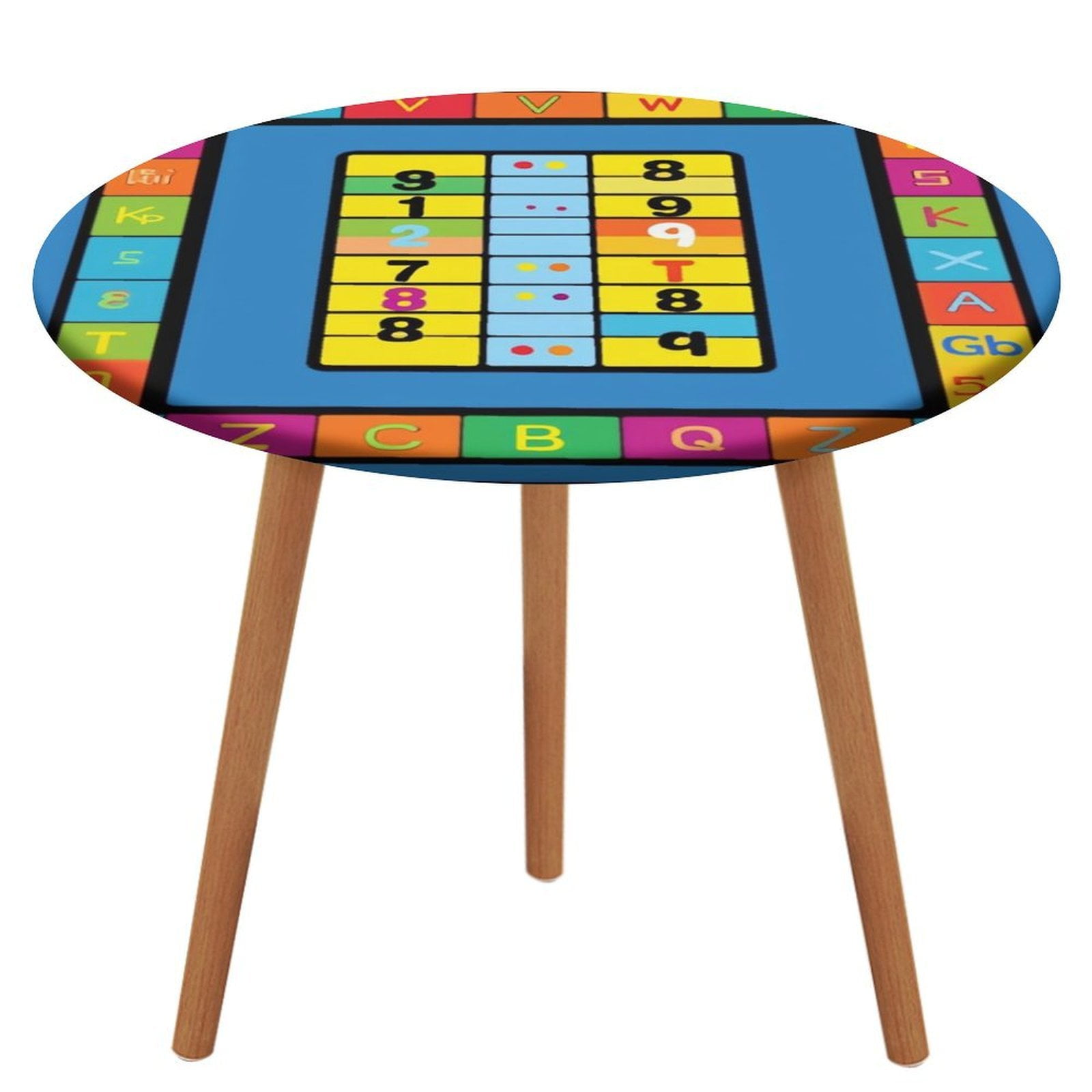 Colorful Board Game Design Tablecloth Round Elastic Fitted Waterproof ...