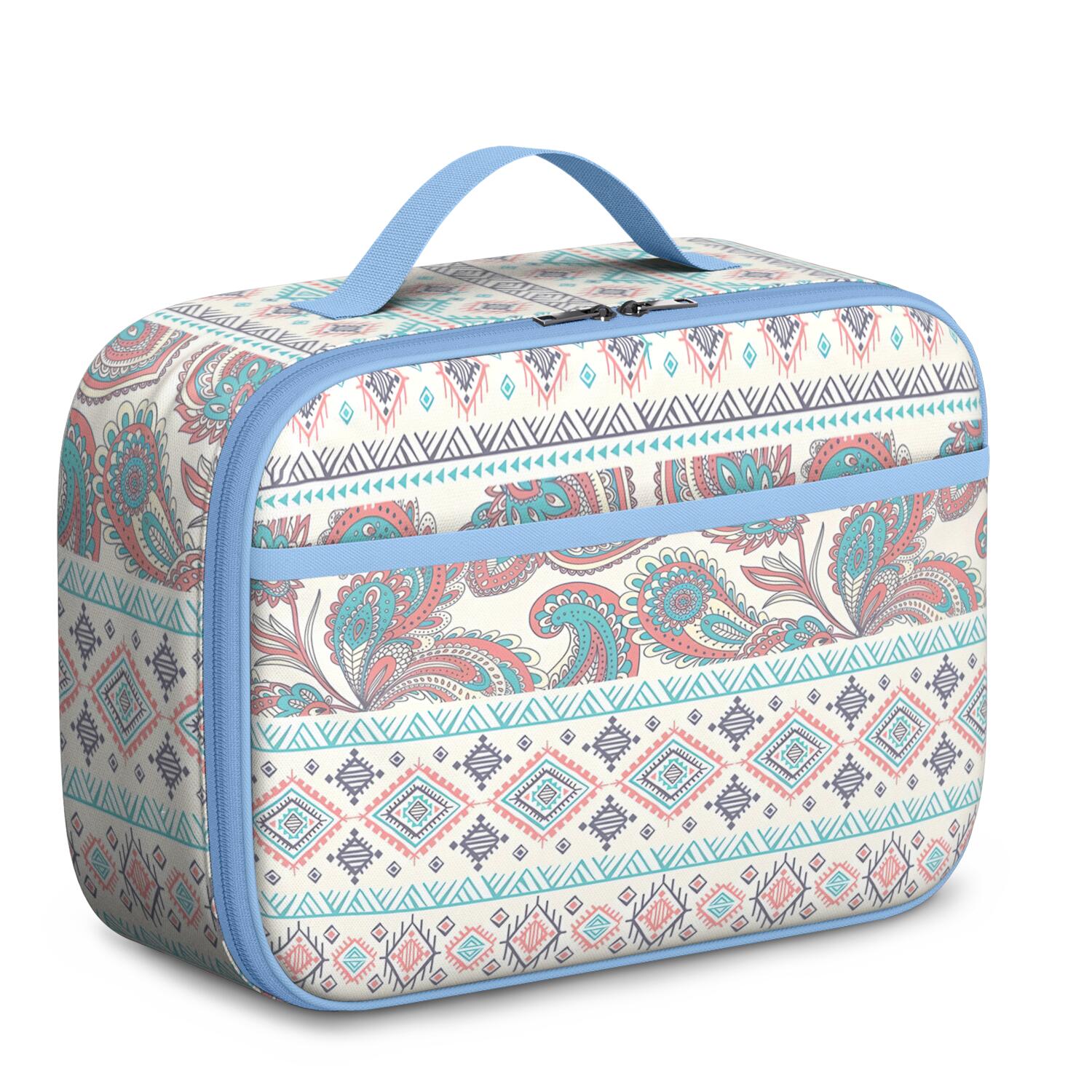 Colorful Boho Chic Lunch Tote – Geometric, Tribal, Rustic Style Thermal ...