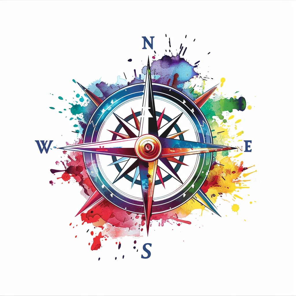 Colorful Boho Compass Rose Car Decal – Waterproof Rainbow Vinyl Sticker ...