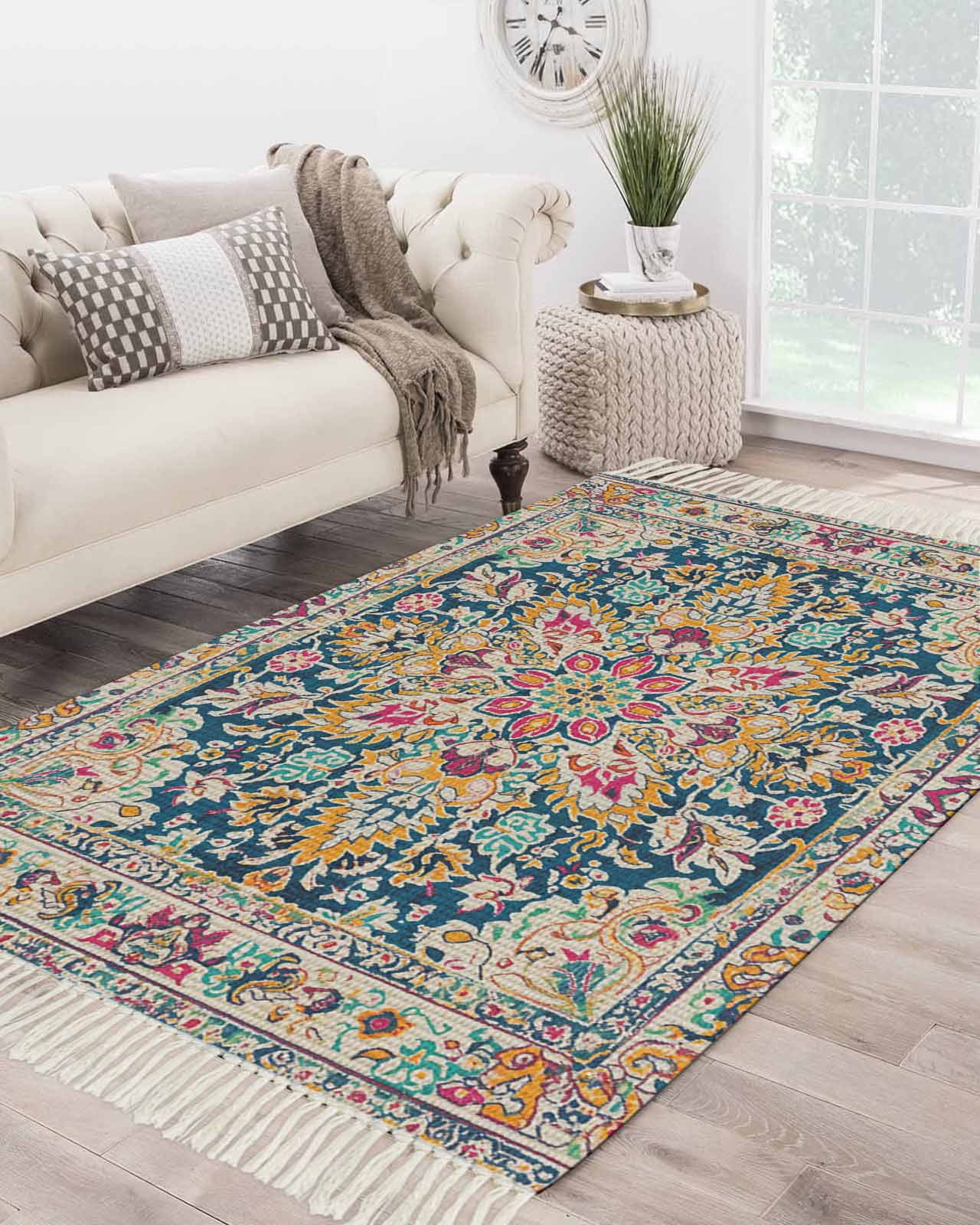 Colorful Boho Large Area Rug 4x6ft Woven Runner Rug,Ethnic Vintage ...