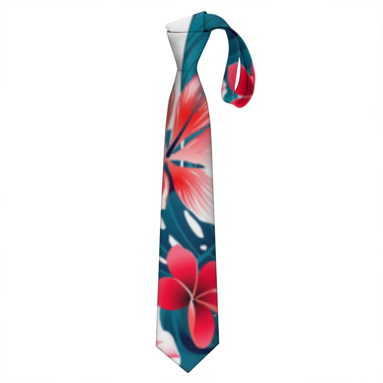 Colorful Boho Men's Necktie - Vibrant Hawaiian Hibiscus & Exotic Floral ...