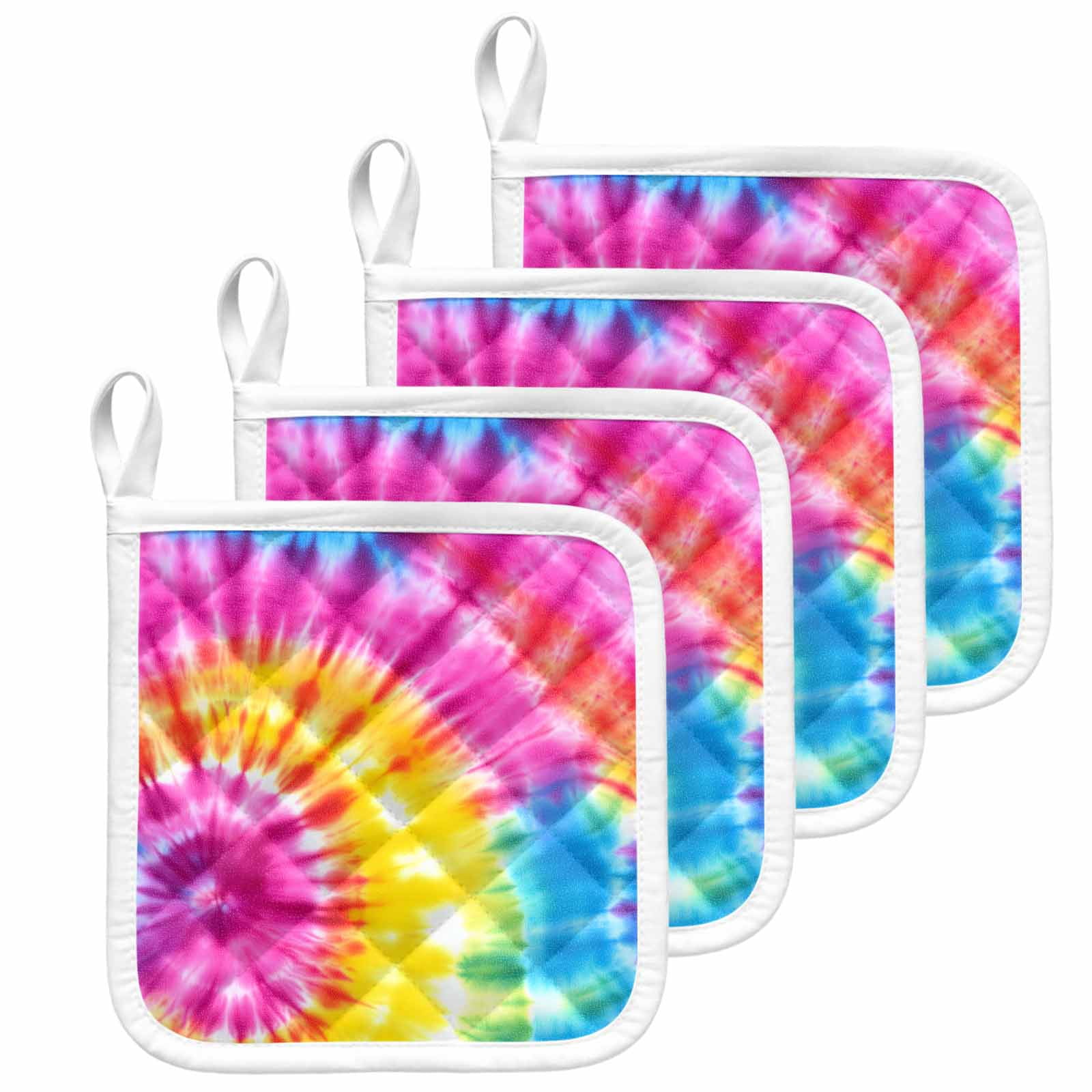 Colorful Boho Pot Holders for Kitchen Heatproof Potholder, 4 Pack Pink ...