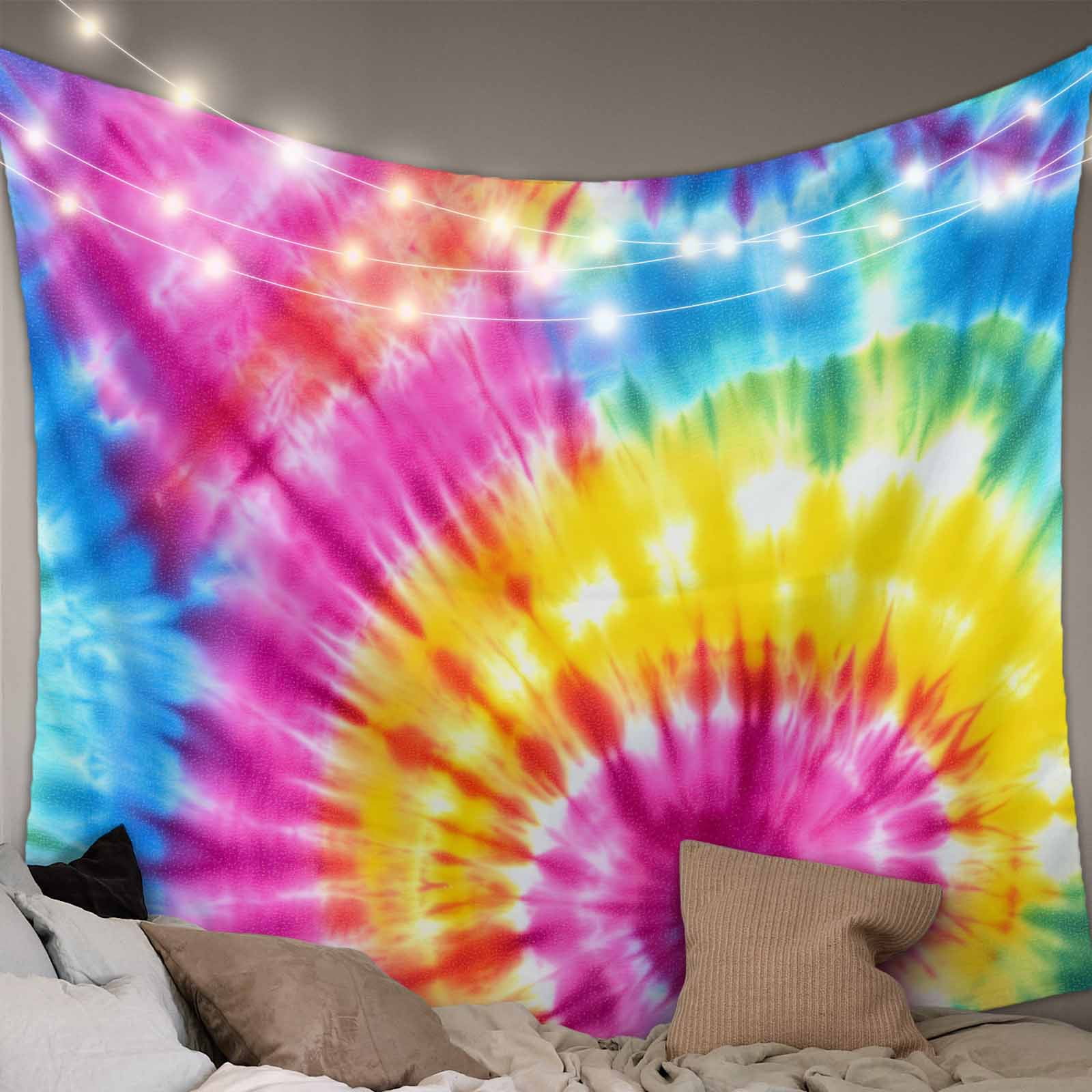 Colorful Boho Tapestry for Bedroom Wall Hanging Tapestry, Pink Yellow ...