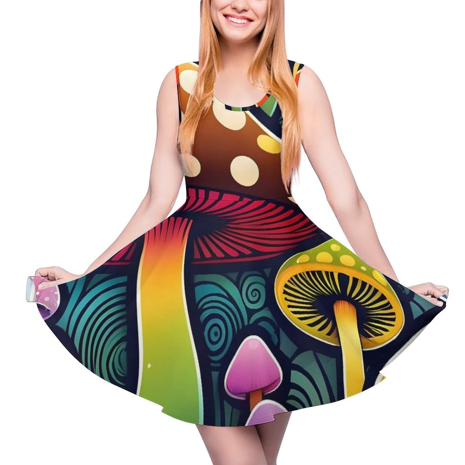 Colorful Bold Owl Dress Sleeveless Cartoon Animal Aesthetic Dresses ...