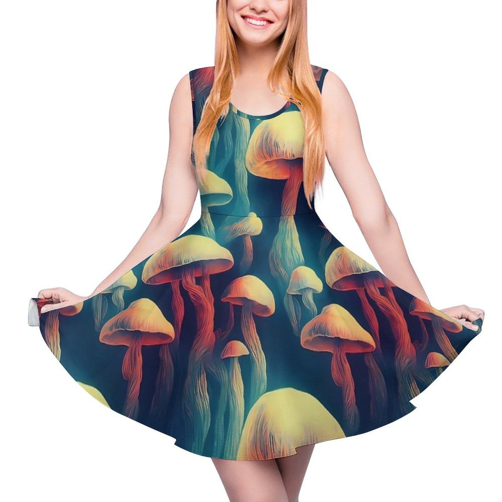 Colorful Bold Owl Dress Sleeveless Cartoon Animal Aesthetic Dresses ...