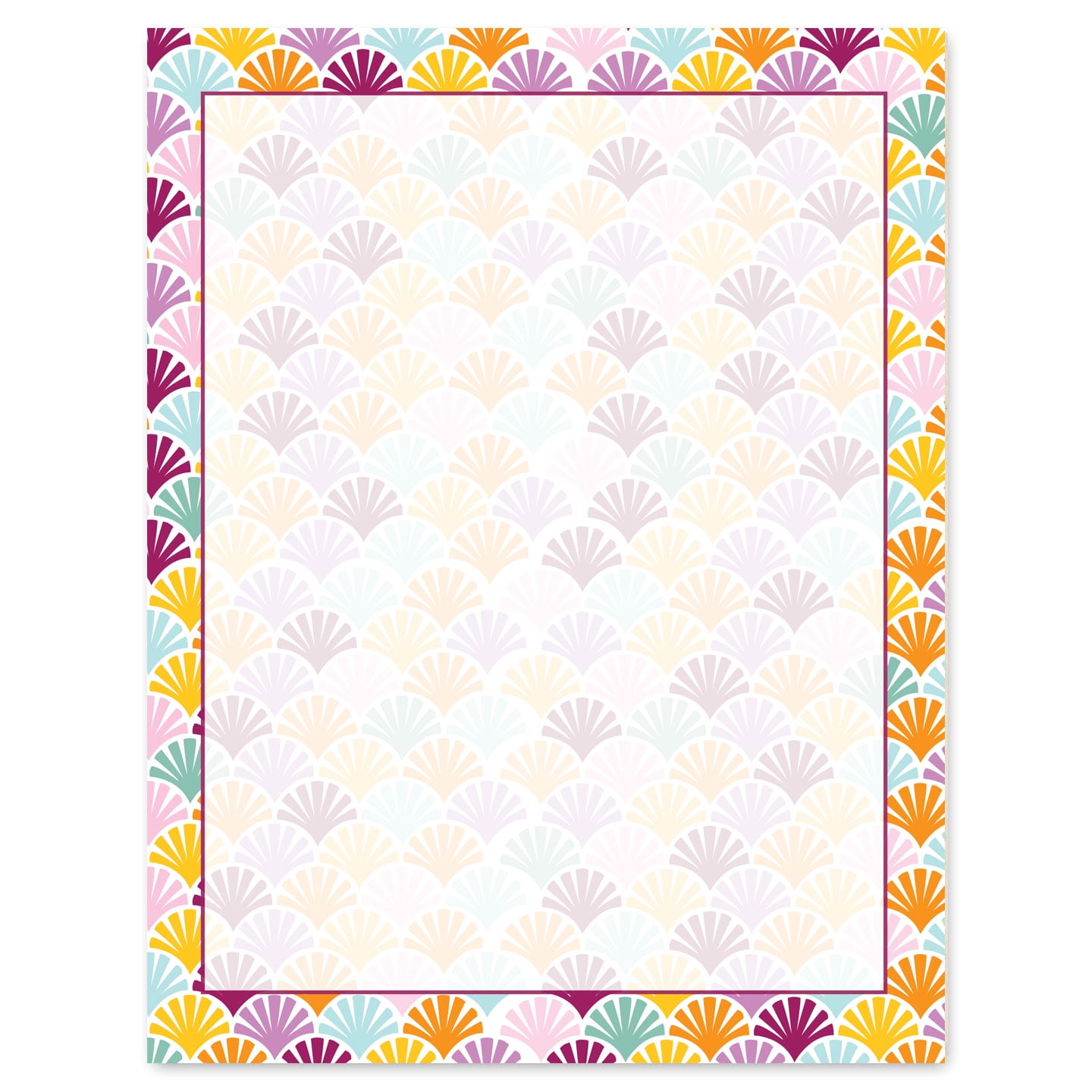 Colorful Border Stationery - 8.5 x 11 - 60 Letterhead Sheets - B6532 ...