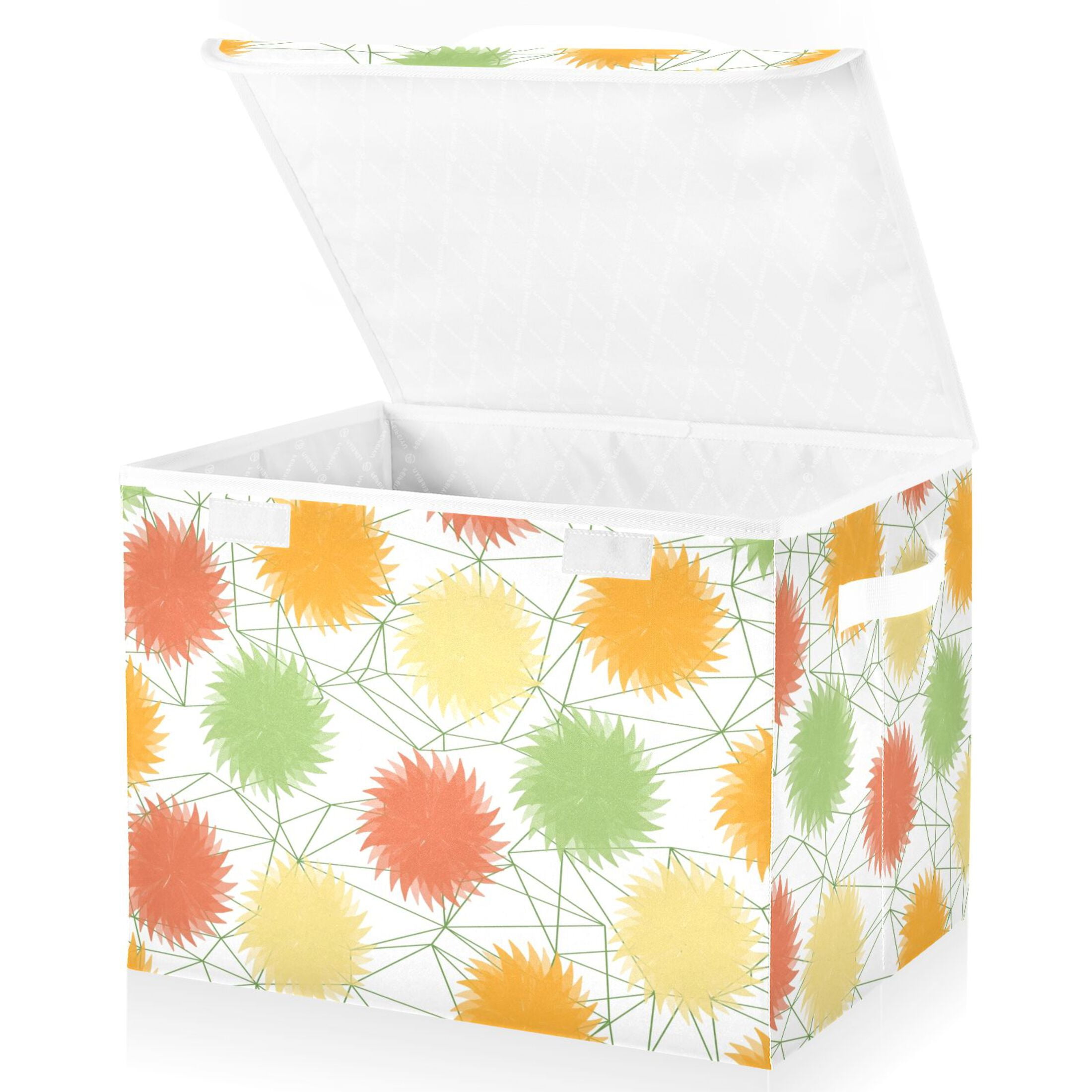 Colorful Botanical Large Lidded Bin Foldable Storage Baskets Boxes ...