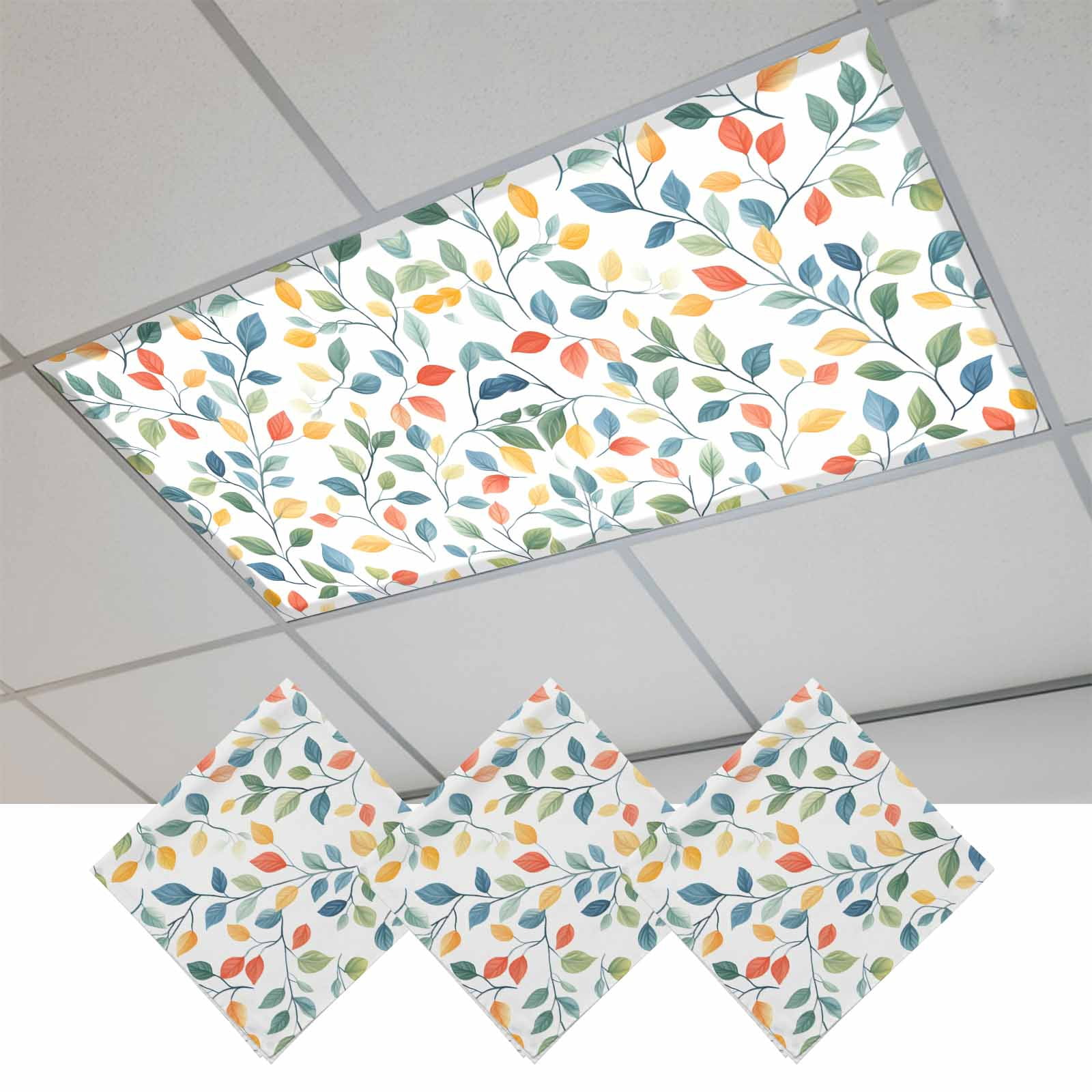 Colorful Botanical Magnetic Fluorescent Light Covers for Ceiling Lights ...