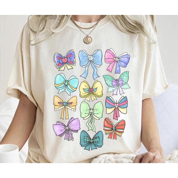 Colorful Bow Design Comfort Colors Shirt for Princess-Themed ...