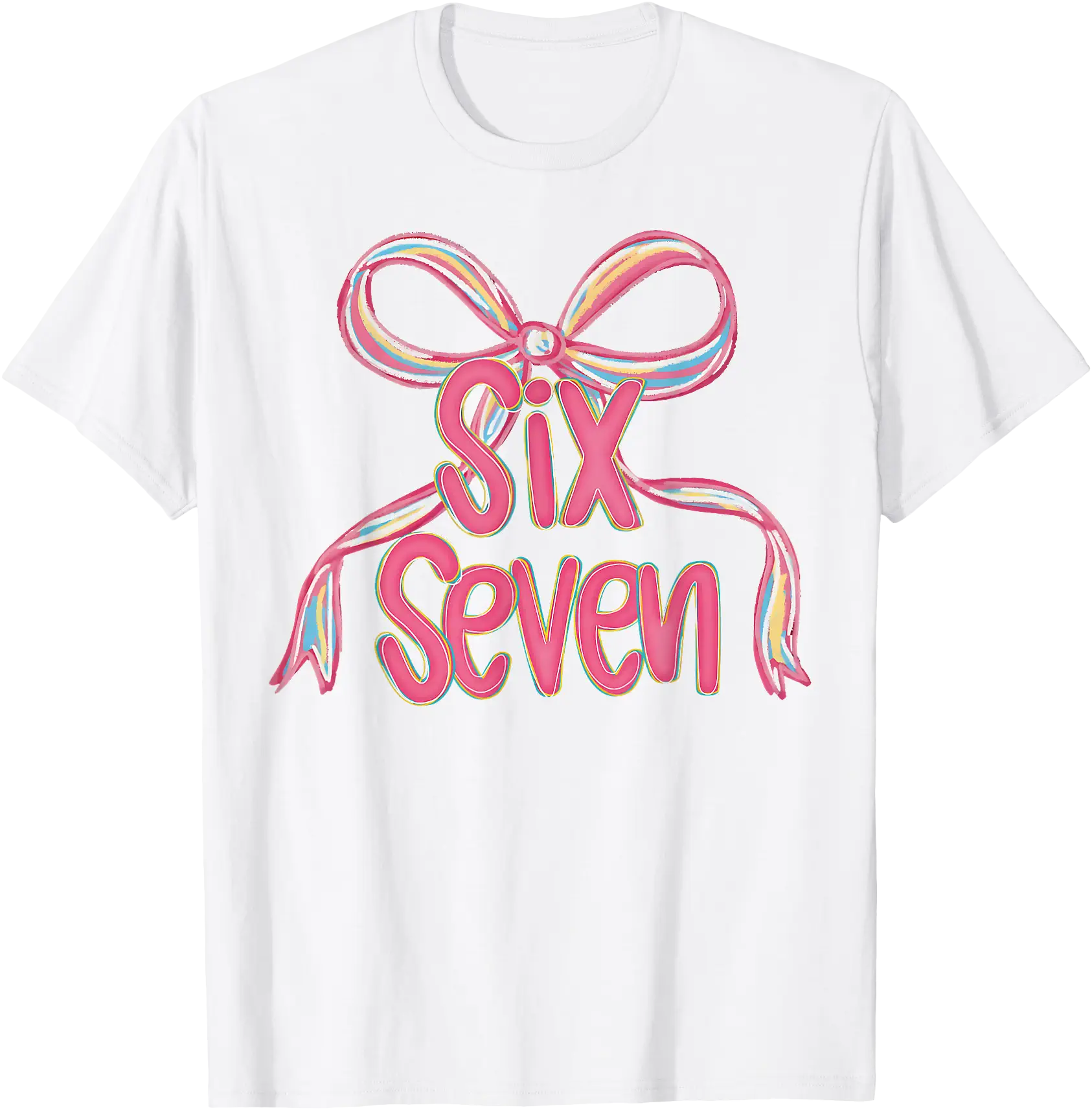 Colorful Bow Design T-Shirt for Fun Meme Lovers and Trendsetters ...