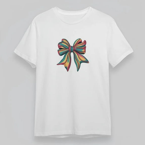 Colorful Bow Graphic Tee - Walmart.com